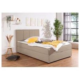 Boxbett Home Affaire "Fidan", beige (beige, creme), B:154cm L:210cm, Komplettbetten, Boxspringbett, wahlweise mit Bettkasten, in H2, H3 & H4 erh&auml;ltilich