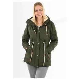 Winterjacke Navahoo "Ireliaa", Damen, Gr. XL (42), gr&uuml;n (olive), Obermaterial: 100% Baumwolle; Innenseite: 100% Polyester; Futter: 100% Polyester, Jacken Winterjacke, mit warmen Teddyfell