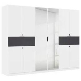 Dreht&uuml;renschrank Rauch "Kleiderschrank Schrank Garderobe W&auml;scheschrank TICAO", wei&szlig; (alpinwei&szlig;, graumetallic), B:271cm H:210cm T:54cm, Holzwerkstoff, Schr&auml;nke, Dreht&uuml;renschrank, mit 2 ger&auml;umigen Schubladen, viel Stauraum MADE IN GERMANY