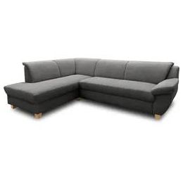 Ecksofa Home Affaire "Yesterday zeitlos und elegant, bequeme Armlehnen, L-Form", grau, B:254cm H:80cm T:186cm, 100% Polyester;Primabelle-Microfaser (100% Polyester);Antikleder-Optik Melrose (100% Polyester), Sofas, Ecksofa, wahlweise mit Bettfunktion, auch in Cord