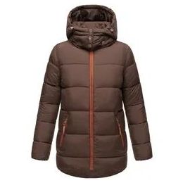 Winterjacke Navahoo "Wattew&ouml;lkchen", Damen, Gr. S (36), braun (dunkelbraun), Obermaterial: 100% Polyester. Futter: 100% Polyester. &Auml;rmelfutter: 100% Polyester. Wattierung: 100% Polyester, Basic, gerade Po-bedeckend, verstellbar elastischer Bund mit Rei&szlig;verschluss, Jacken Winterjacke, Modische Damen Steppjacke mit kontrastfarbenen Details