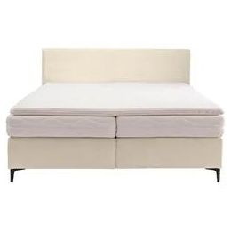 Boxspringbett Alina "Pico", beige (creme gct 11), B:172cm L:212cm, Cord GCT (92% Polyeste, 8% Nylon), Komplettbetten, Boxspringbett, inkl. Matratzen und Topper