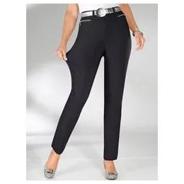 Thermohose Stehmann, Damen, Gr. 52, Normalgr&ouml;&szlig;en, grau (grafit, meliert), 47% Polyester, 26% Viskose, 23% Polyamid, 4% Elasthan, unifarben, lang, Hosen Gerade Hose Thermohose