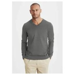 H.I.S. Strickpullover H.I.S, Herren, Gr. XXL (60/62), grau (dunkelgrau, meliert), Feinstrick, Obermaterial: 60% Baumwolle, 40% Polyester, meliert, Basic, regular fit normal, V-Ausschnitt, Strickb&uuml;ndchen, Pullover Strickpullover, mit V-Ausschnitt, Pullover aus Feinstrick, Baumwollmischung