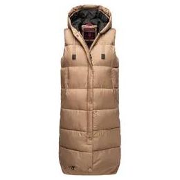 Steppweste Marikoo "Sayorii", Damen, Gr. L, grau (taupe grau), Obermaterial: 100% Polyester; Innenseite: 100% Polyester; Futter: 100% Polyester, Westen Steppweste, Kapuze mit breitem Kordelzug