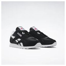 Sneaker Reebok CLASSIC "CL NYLON", Damen, Gr. 40, schwarz, Leder, Textil, Schuhe Sneaker