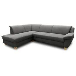 Ecksofa Home Affaire "Yesterday zeitlos und elegant, bequeme Armlehnen, L-Form", grau, B:254cm H:80cm T:186cm, 100% Polyester;Primabelle-Microfaser (100% Polyester);Antikleder-Optik Melrose (100% Polyester), Sofas, Ecksofa, wahlweise mit Bettfunktion, auch in Cord