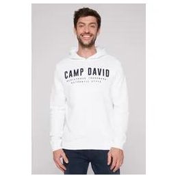 Kapuzensweatshirt CAMP DAVID, Herren, Gr. S, wei&szlig;, Sweatware, Material: 100% Baumwolle, bedruckt, regular fit normal, Rundhals, eingesetzt Rippb&uuml;ndchen, Sweatshirts, aus Baumwolle