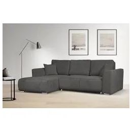 Ecksofa OTTO HOME "BEATRICE optionale Schlafsofa mit Bettkasten, B/T/H: 265/170/86 cm", grau, B:265cm H:86cm T:170cm, 100% Polyester, Sofas, Ecksofa, L-Form, wahlweise auch mit Bettfunktion und Bettkasten