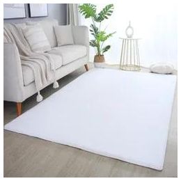 Hochflor-Teppich Ayyildiz TEPPICHE "POUFFY 5100", wei&szlig;, B:200cm H:20mm L:290cm, Polyester, Teppiche, L&auml;ufer, weicher glatter Softflor, Kaninchen Fell Haptik, waschbar