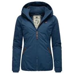 Winterjacke Ragwear "Dizzie Winter", Damen, Gr. XS (34), blau (hellmarine), Au&szlig;enmaterial: 100% Polyester. Innenfutter: 100% Polyester. Wattierung: 100% Polyester, figurbetont h&uuml;ftbedeckend, &Auml;rmel ohne &Auml;rmelschlitz Rippstrickb&uuml;ndchen mit innenliegendem Gummizug, Jacken Winterjacke, wasserdichte Outdoorjacke mit Kapuze f&uuml;r den Winter