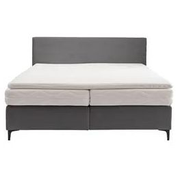 Boxspringbett Alina "Pico", grau (dunkelgrau gct 79), B:172cm L:212cm, Cord GCT (92% Polyeste, 8% Nylon), Komplettbetten, Boxspringbett, inkl. Matratzen und Topper