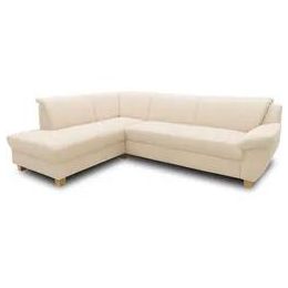 Ecksofa Home Affaire "Yesterday zeitlos und elegant, bequeme Armlehnen, L-Form", beige (creme), B:254cm H:80cm T:186cm, 100% Polyester;Primabelle-Microfaser (100% Polyester);Antikleder-Optik Melrose (100% Polyester), Sofas, Ecksofa, wahlweise mit Bettfunktion, auch in Cord