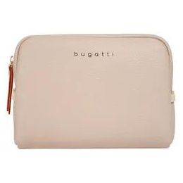 Kosmetiktasche Bugatti "ELLA", Damen, Gr. B/H/T: 20cm x 15cm x 8cm onesize, beige, Kunstfaser, leicht gl&auml;nzend, unifarben, Taschen Kosmetiktasche