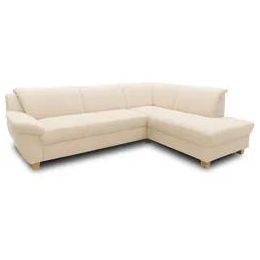 Ecksofa Home Affaire "Yesterday zeitlos und elegant, bequeme Armlehnen, L-Form", beige (creme), B:254cm H:80cm T:186cm, 100% Polyester;Primabelle-Microfaser (100% Polyester);Antikleder-Optik Melrose (100% Polyester), Sofas, Ecksofa, wahlweise mit Bettfunktion, auch in Cord