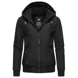 Winterjacke Ragwear "Nuggie Melange", Damen, Gr. XXL (44), schwarz, Obermaterial: 100% Polyester. Innenfutter: 100% Polyester. Wattierung: 100% Polyester, figurumspielend h&uuml;ftbedeckend, hoch geschlossener Ausschnitt, &Auml;rmel ohne &Auml;rmelschlitz Rippstrickb&uuml;ndchen mit Gummizug, Jacken Winterjacke, stylische, melierte Damen Freizeitjacke