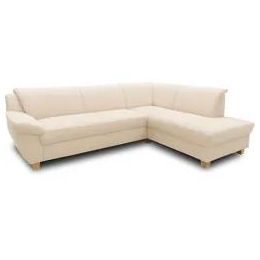 Ecksofa Home Affaire "Yesterday zeitlos und elegant, bequeme Armlehnen, L-Form", beige (creme), B:254cm H:80cm T:186cm, 100% Polyester;Primabelle-Microfaser (100% Polyester);Antikleder-Optik Melrose (100% Polyester), Sofas, Ecksofa, wahlweise mit Bettfunktion, auch in Cord