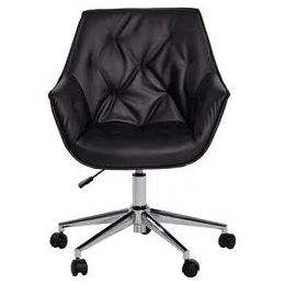 Schreibtischstuhl Jahnke "BOSS WORX", schwarz (schwarz, chromfarben, schwarz), B:61cm H:93cm T:61cm, Polyester, St&uuml;hle, B&uuml;rostuhl, Schreibtischstuhl, h&ouml;henverstellbar, Kunstlederbezug