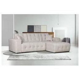 Ecksofa Home Affaire "Nosia L-Form", beige (creme), B:234cm H:85cm T:163cm, 100% Polyester, Sofas, Ecksofa, incl. 2 Zierkissen, mit feiner Steppung