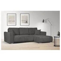 Ecksofa OTTO HOME "BEATRICE optionale Schlafsofa mit Bettkasten, B/T/H: 265/170/86 cm", grau, B:265cm H:86cm T:170cm, 100% Polyester, Sofas, Ecksofa, L-Form, wahlweise auch mit Bettfunktion und Bettkasten