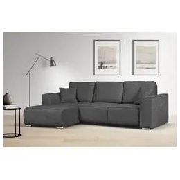 Ecksofa OTTO HOME "BEATRICE optionale Schlafsofa mit Bettkasten, B/T/H: 265/170/86 cm", grau (dunkelgrau), B:265cm H:86cm T:170cm, 100% Polyester, Sofas, Ecksofa, L-Form, wahlweise auch mit Bettfunktion und Bettkasten