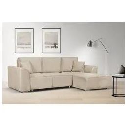 Ecksofa OTTO HOME "BEATRICE optionale Schlafsofa mit Bettkasten, B/T/H: 265/170/86 cm", beige (creme), B:265cm H:86cm T:170cm, 100% Polyester, Sofas, Ecksofa, L-Form, wahlweise auch mit Bettfunktion und Bettkasten