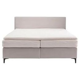 Boxspringbett Alina "Pico", grau (platingrau gct 49), B:192cm L:212cm, Cord GCT (92% Polyeste, 8% Nylon), Komplettbetten, Boxspringbett, inkl. Matratzen und Topper