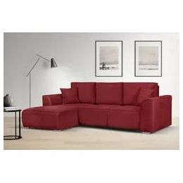 Ecksofa OTTO HOME "BEATRICE optionale Schlafsofa mit Bettkasten, B/T/H: 265/170/86 cm", rot, B:265cm H:86cm T:170cm, 100% Polyester, Sofas, Ecksofa, L-Form, wahlweise auch mit Bettfunktion und Bettkasten