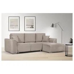 Ecksofa OTTO HOME "BEATRICE optionale Schlafsofa mit Bettkasten, B/T/H: 265/170/86 cm", grau (taupe), B:265cm H:86cm T:170cm, 100% Polyester, Sofas, Ecksofa, L-Form, wahlweise auch mit Bettfunktion und Bettkasten