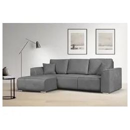 Ecksofa OTTO HOME "BEATRICE optionale Schlafsofa mit Bettkasten, B/T/H: 265/170/86 cm", grau (hellgrau), B:265cm H:86cm T:170cm, 100% Polyester, Sofas, Ecksofa, L-Form, wahlweise auch mit Bettfunktion und Bettkasten