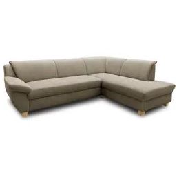 Ecksofa Home Affaire "Yesterday zeitlos und elegant, bequeme Armlehnen, L-Form", braun (schlamm), B:254cm H:80cm T:186cm, 100% Polyester;Primabelle-Microfaser (100% Polyester);Antikleder-Optik Melrose (100% Polyester), Sofas, Ecksofa, wahlweise mit Bettfunktion, auch in Cord