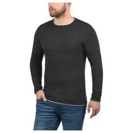 Rundhalspullover Blend "BHOdin", Herren, Gr. XL, charcoal, Feinstrick, 50% Baumwolle, 50% Polyacryl, unifarben, regular fit, Rundhals, eingesetzt, Pullover Rundhalspullover, Strickpullover mit aufgerollten Abschl&uuml;ssen