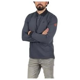 Langarm-Poloshirt Blend "BHRalle", Herren, Gr. S, india ink, Web, 100% Baumwolle, unifarben, regular fit, V-Ausschnitt, Rippb&uuml;ndchen, Shirts, Longsleeve mit verl&auml;ngerter R&uuml;ckenpartie