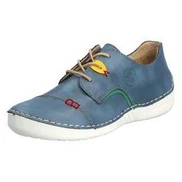 Sneaker Rieker, Damen, Gr. 41, blau (royalblau), Nubuklederimitat, Schuhe Sneaker, im Sportslook, Freizeitschuh, Halbschuh, Schn&uuml;rschuh, Topseller