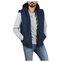 Kurzweste Blend "BHElano", Herren, Gr. M, marineblaus, 100% Polyester, unifarben, regular fit normal, Westen, Praktische Outdoor Weste mit Kapuze und Innentasche