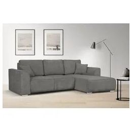 Ecksofa OTTO HOME "BEATRICE optionale Schlafsofa mit Bettkasten, B/T/H: 265/170/86 cm", grau (mittelgrau), B:265cm H:86cm T:170cm, 100% Polyester, Sofas, Ecksofa, L-Form, wahlweise auch mit Bettfunktion und Bettkasten