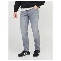 Jack & Jones Tapered-fit-Jeans JACK & JONES "JJIMIKE JJORIGINAL CJ SN", Herren, Gr. 34, L&auml;nge 32, blau (grau denim), Denim/Jeans, Obermaterial: 95% Baumwolle, 3% Elastomultiester, 2% Elasthan, Abriebeffekte, bequem lang, Jeans, mit Five-Pocket-Design