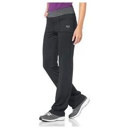 H.I.S. Leggings H.I.S "aus recyceltem Material", Damen, Gr. 21, K + L Gr, schwarz (schwarz k, l (hose aus best&auml;ndigem material)), Obermaterial: 88% Polyester, 12% Elasthan, bootcut fit lang, Hosen Weite Hose, Bund mit Wickeloptik