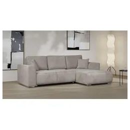 Ecksofa OTTO HOME "BEATRICE optionale Schlafsofa mit Bettkasten, B/T/H: 265/170/86 cm", grau (taupe), B:265cm H:86cm T:170cm, 100% Polyester, Sofas, Ecksofa, L-Form, wahlweise auch mit Bettfunktion und Bettkasten