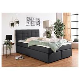 Boxbett Home Affaire "Ovalo auch in &Uuml;berl&auml;nge erh&auml;ltlich", grau (anthrazit), B:154cm L:210cm, Komplettbetten, Boxspringbett, wahlweise mit Bettkasten, in H2, H3 & H4 erh&auml;ltlich, Topseller