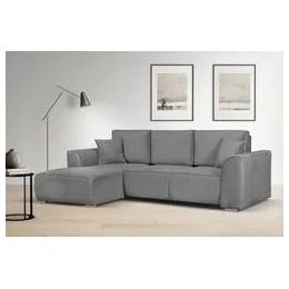 Ecksofa OTTO HOME "BEATRICE optionale Schlafsofa mit Bettkasten, B/T/H: 265/170/86 cm", grau (hellgrau), B:265cm H:86cm T:170cm, 100% Polyester, Sofas, Ecksofa, L-Form, wahlweise auch mit Bettfunktion und Bettkasten