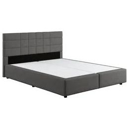 Boxbett COTTA "Nala", grau (anthrazit), B:186cm L:206cm, 100% Polyester, Komplettbetten, Boxspringbett, wahlweise mit Matratze und Topper erh&auml;ltlich