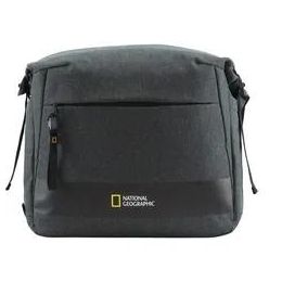 Schultertasche National Geographic "SHADOW", Damen, Gr. B/H/T: 16cm x 30cm x 36cm, grau (anthrazit), Kunstfaser, Taschen Schultertasche, aus recycelten PET-Flaschen