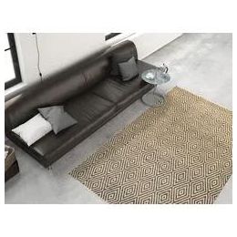 Teppich Kayoom "Aperitif 310", beige (beige, braun), B:120cm H:7mm L:170cm, Baumwolle, Teppiche, Teppich, weiche Haptik,fusselarm, f&uuml;r Allergiker & Fu&szlig;bodenheizung geeignet
