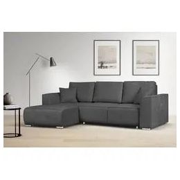 Ecksofa OTTO HOME "BEATRICE optionale Schlafsofa mit Bettkasten, B/T/H: 265/170/86 cm", grau (dunkelgrau), B:265cm H:86cm T:170cm, 100% Polyester, Sofas, Ecksofa, L-Form, wahlweise auch mit Bettfunktion und Bettkasten