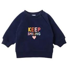 Sweatshirt Liliput "Keep Smiling", M&auml;dchen, Gr. 86/92, blau (dunkelblau), 80% Baumwolle, 20% Polyester, bedruckt, normal, Rundhals, Sweatshirts Sweatshirt, mit Rundhalsausschnitt