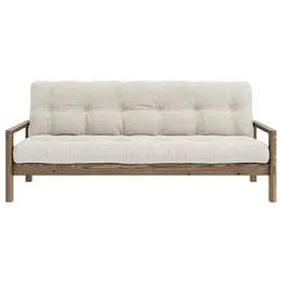 Schlafsofa KARUP DESIGN "KNOB", wei&szlig; (ivory), B:205cm H:79cm T:95cm, Matratzenmaterialzusammensetzung: Futonmatratze mit Knopfheftung, H&ouml;he 14 cm, aus recyceleten Mischfasern mit einem Kern aus 4 cm Schaumstoff. Matratzenf&uuml;llung: Baumwoll-Mix-F&uuml;llung 90-95% Baumwolle und 5-10% Polyester. Bezug: 100% Polyester, Sofas, Schlafsofa, mit Futonmatratze, verschiedene Farben, FSC-zertifiziert, Kiefer