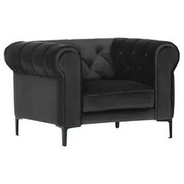 Chesterfield-Sessel GUTMANN FACTORY, schwarz, B:105cm H:75cm T:90cm, 100% Polyester, Sessel