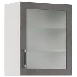 Glash&auml;ngeschrank IMPULS K&Uuml;CHEN "Prag", Breite/H&ouml;he: 50 oder 60/72,3 cm", grau (beton, optik schiefer dunkelgrau), B:60cm H:72,3cm T:34,2cm, Dekorfolie, Glas, Holzwerkstoff, Schr&auml;nke, Glash&auml;ngeschrank, vormontiert, mit Glasdreht&uuml;r, mit verstellbarem Glasfachboden