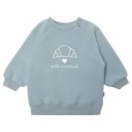 Sweatshirt Liliput "Petit Croissant", M&auml;dchen, Gr. 110/116, blau (hellblau), 80% Baumwolle, 20% Polyester, bedruckt, normal, Rundhals, Sweatshirts Sweatshirt, mit Rundhalsausschnitt